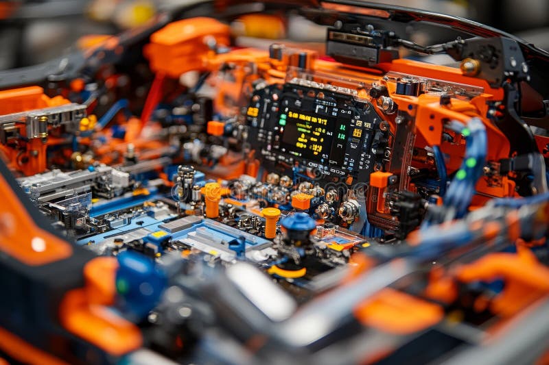 Complex Array of Electronic Components and Digital Displays in a Modern ...