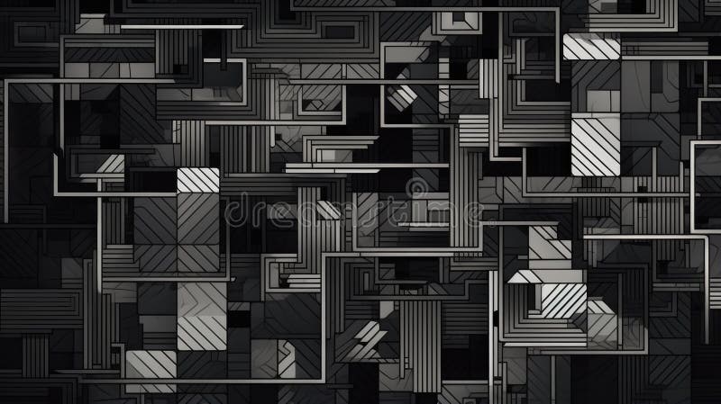 A Complex Array of Geometric Shapes Overlapping To Form a Detailed ...