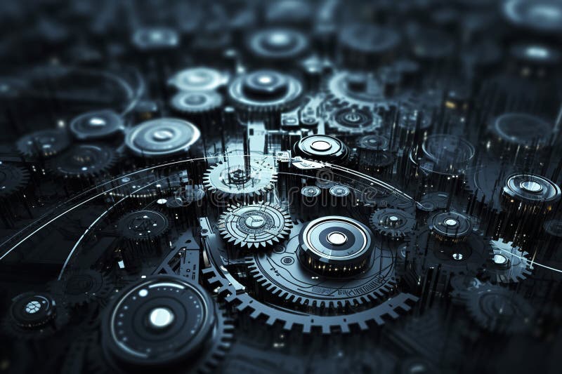 A Complex Array of Metallic Gears and Cogs, Highlighting Intricate ...