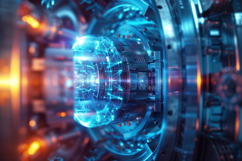 Futuristic Energy Source Depicted in High Tech Facility Showcasing ...