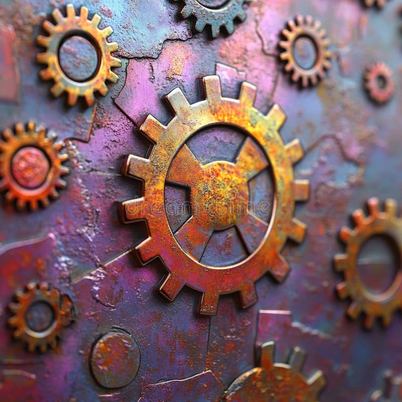 A Complex Assortment is Formed by Gears of Varying Sizes in Abstract ...