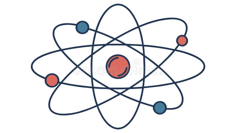 Complex Atom Structure in a Detailed Line Art Design Vector Design ...