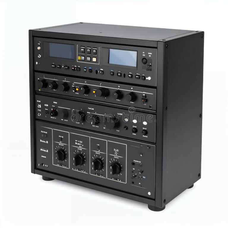 Complex Audio Processing Unit Presenting Sleek Dark Design and Modern ...