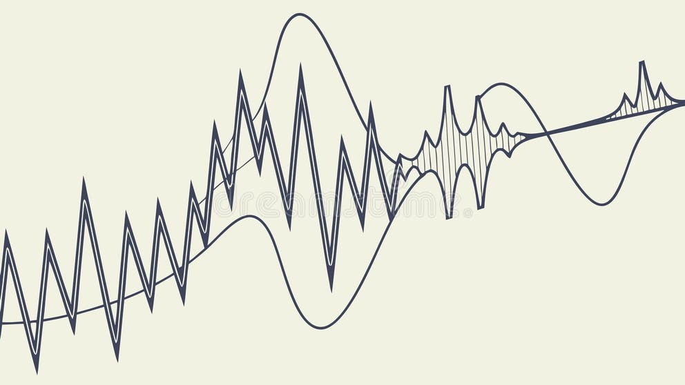 A Complex Audio Waveform for Sound and Music Visualization, Vector ...