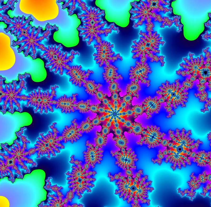 Complex Beautiful Fractal in Bright Joyful Colors Stock Illustration ...