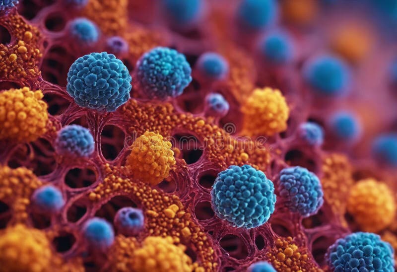 Complex Biological Structure Under Microscope Stock Illustration ...