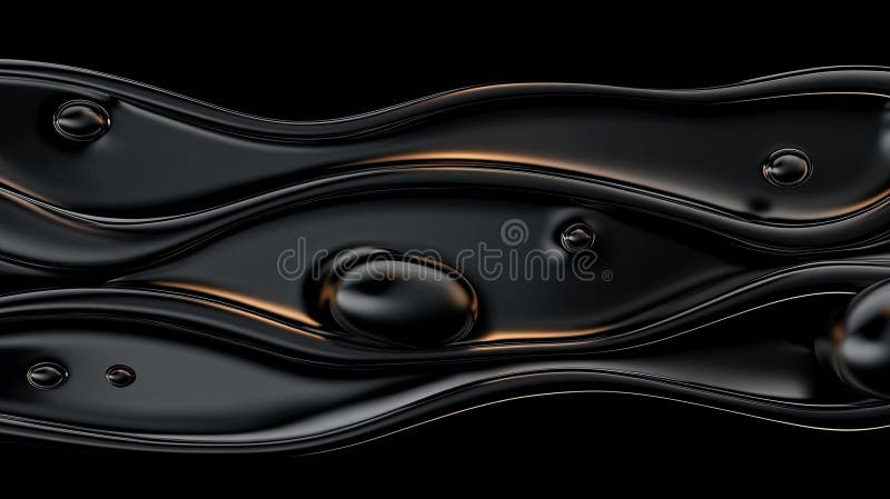 Intricate Black Abstract Shapes Arranged on a Deep Black Background in ...