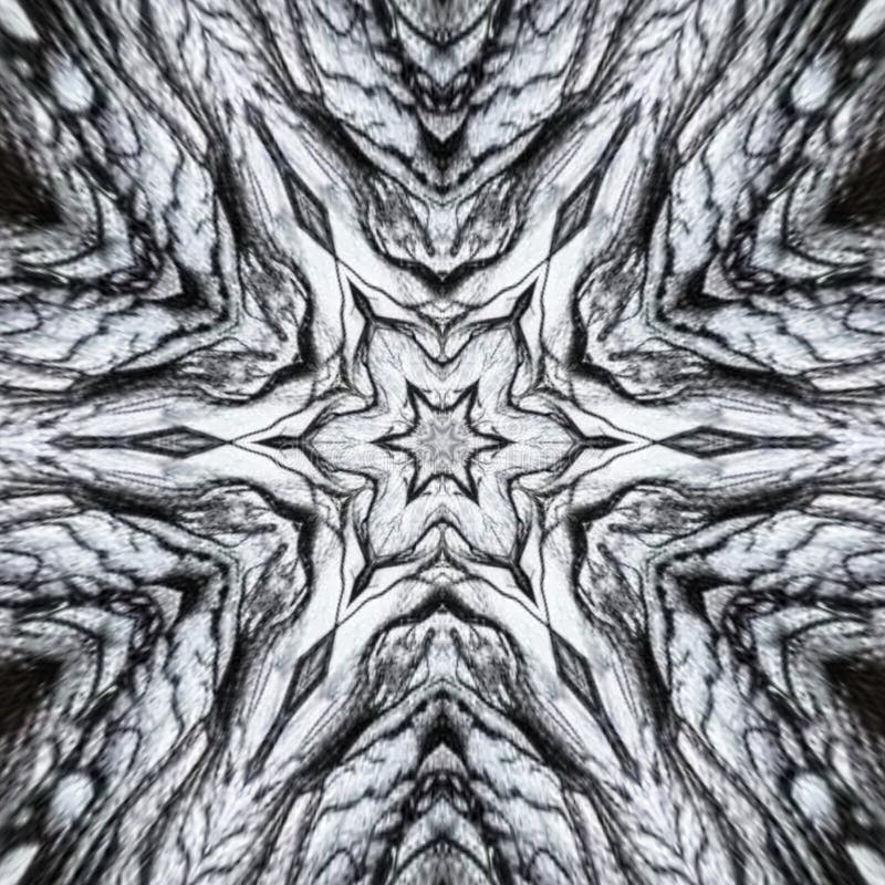 Complex Black and White Star-Shaped Kaleidoscopic Pattern. Stock ...