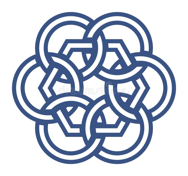 Blue Celtic Knot Design Simple. Intricate Endless Loop Pattern Blue ...
