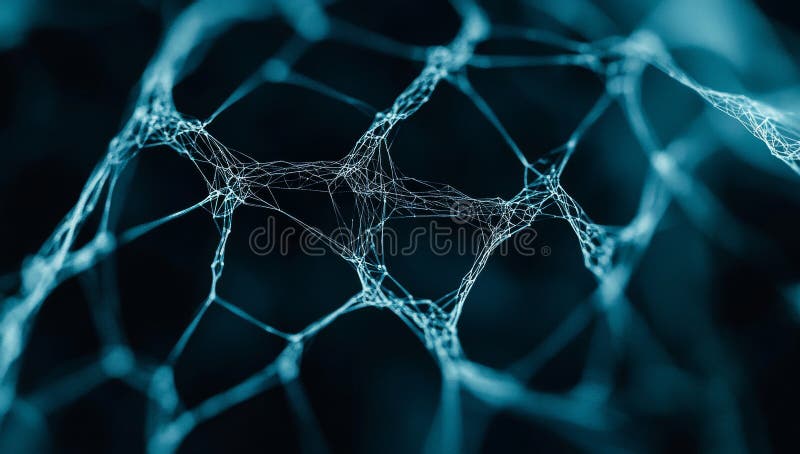 A Complex, Blue, Organic Network As Seen Under a Microscope Stock Image ...
