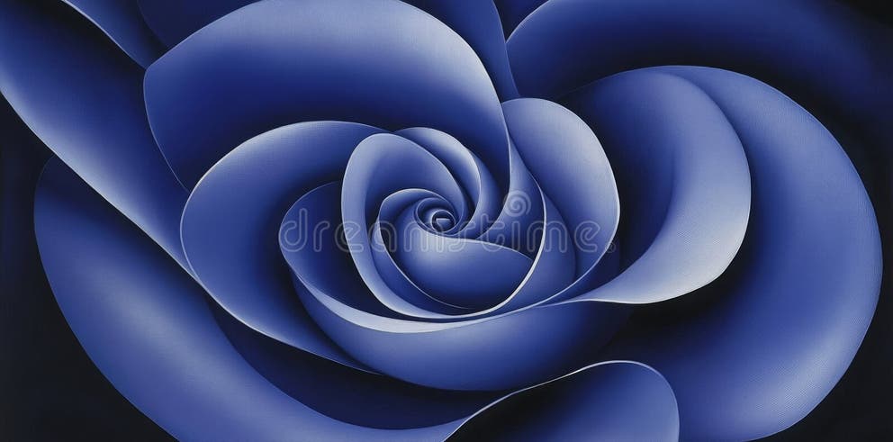 A Complex Blue Spiral Design that Highlights Depth and Texture in a ...