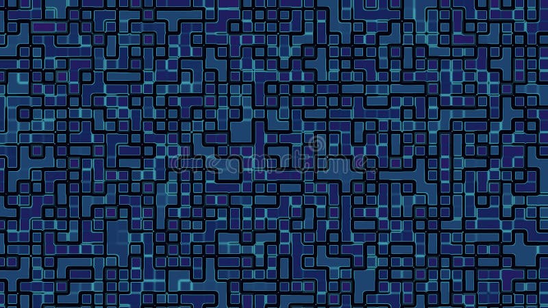 Complex Network of Interconnected Blue Squares and Lines Stock Image ...