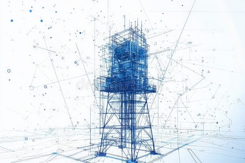 Blueprint of a Futuristic Building with Intricate Design and Technology ...