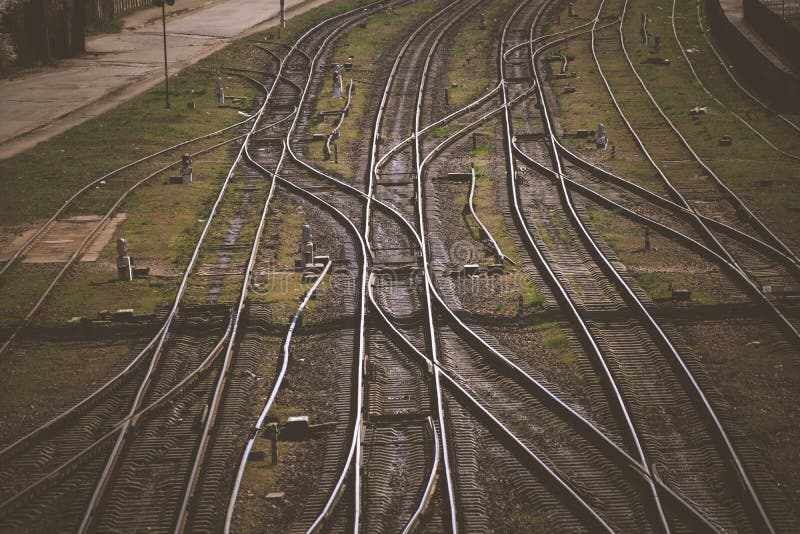 Complex Branching of Railway Tracks Stock Image - Image of form ...