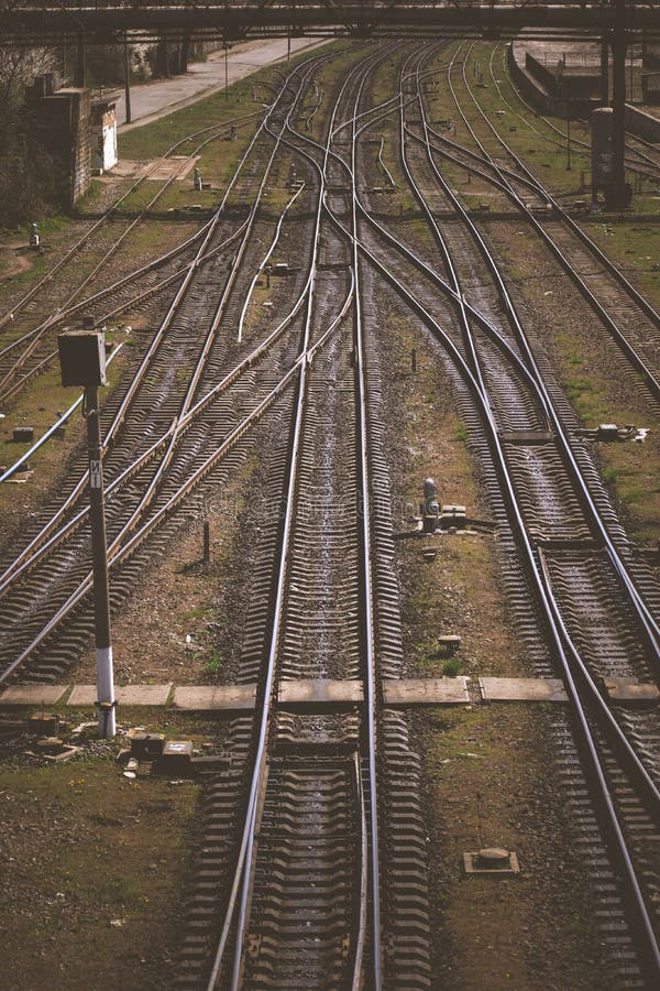 Complex Branching of Railway Tracks Stock Image - Image of changing ...