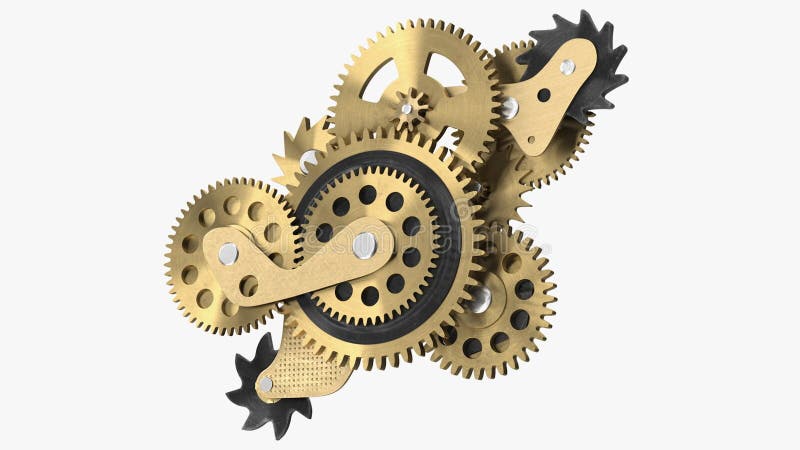 Complex Brass Gear Mechanism for Engineering Projects Stock Image ...