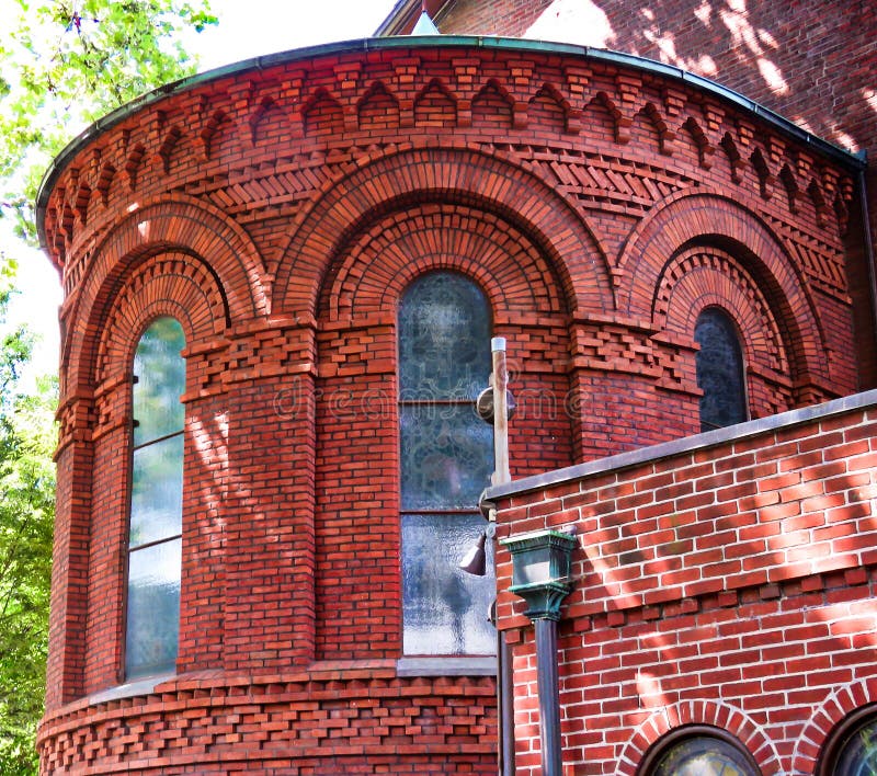 Complex Brick Patterns on Church Built in the 1820s. Editorial Stock ...