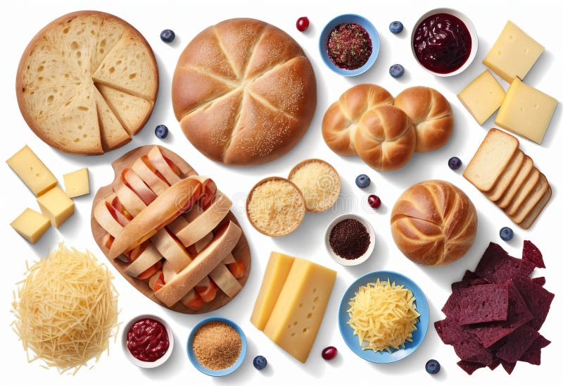 Complex Carbohydrates Food Sources Stock Illustration - Illustration of ...