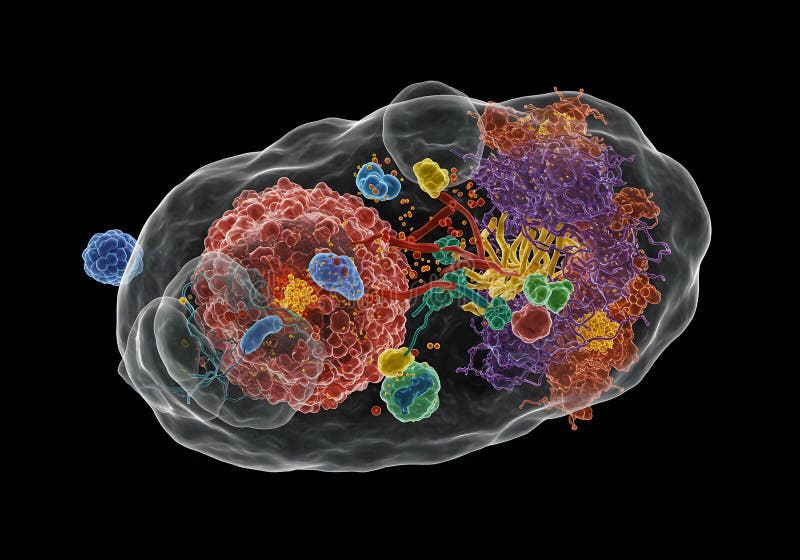 Complex Cell Structure 3 D Rendering Stock Illustration - Illustration ...