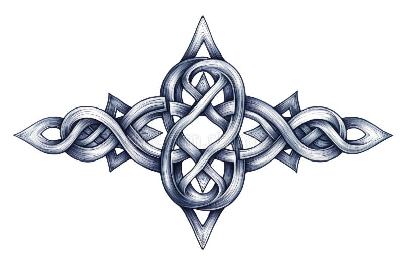 ?Complex Celtic Knot Design Creating a Symmetrical Cross Shape, Symbolizing Eternity, Heritage ...