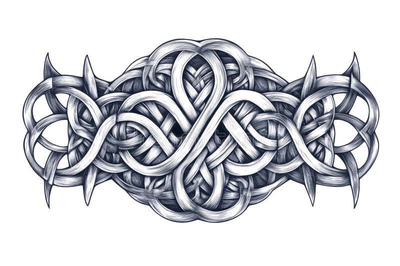 ?Complex Celtic Knotwork Weaving Forms an Infinity Symbol, Creating an ...