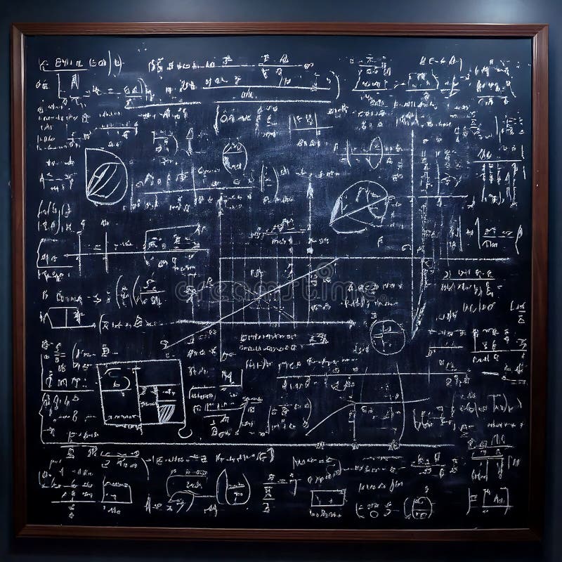 Complex Chalkboard Filled with Mathematical Equations, Formulas and ...