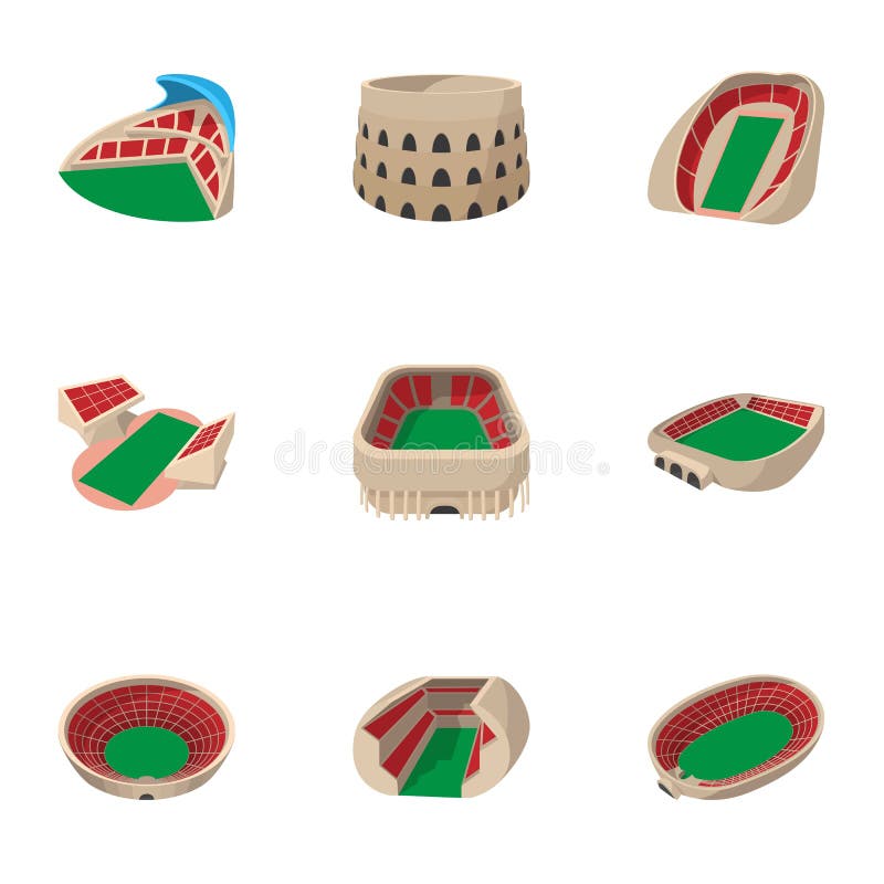 Complex for Championship Icons Set, Cartoon Style Stock Vector ...