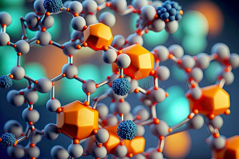 Complex Chemical Weaves in Structure Presented by Molecule Closeup ...