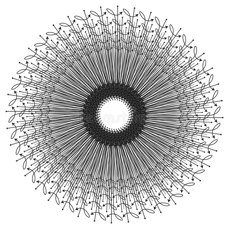 Complex Circle Ornament. Black Abstract Design. Vector Mandala Shape ...