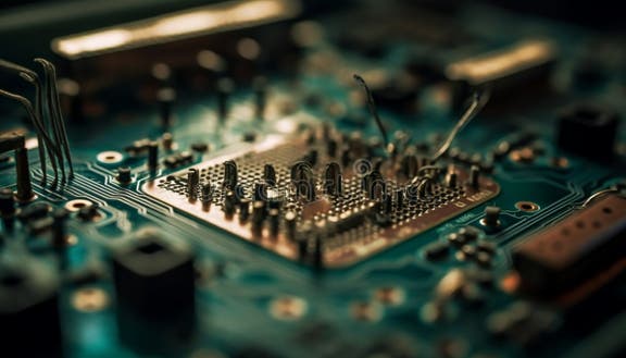 Complex Circuit Board with Computer Chips and Electrical Components ...