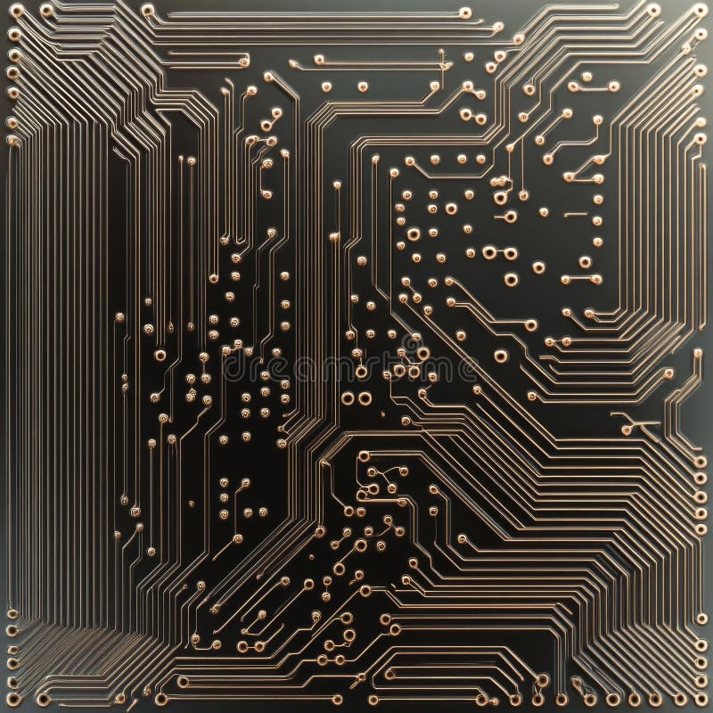 Complex Circuit Board with Intricate Electrical Traces and Connections ...