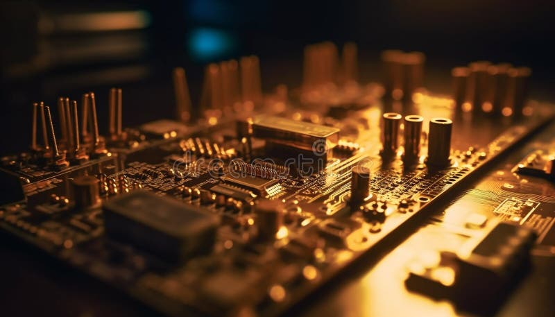 Complex Circuit Board with Selective Focus Close Up Generated by AI ...