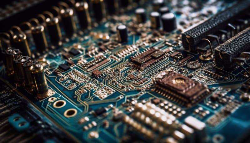 Complex Circuit Board Showcases Futuristic Computer Technology and ...