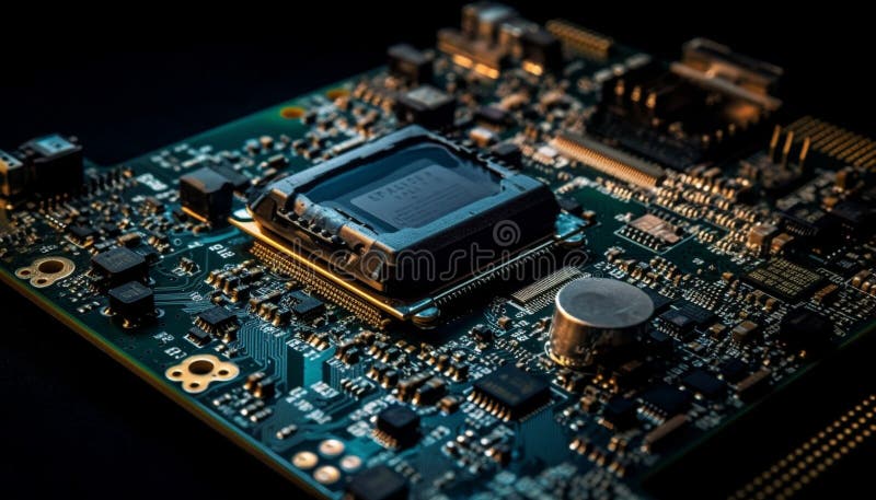 Complex Circuit Board Shows Intricate Computer Technology Generated by ...