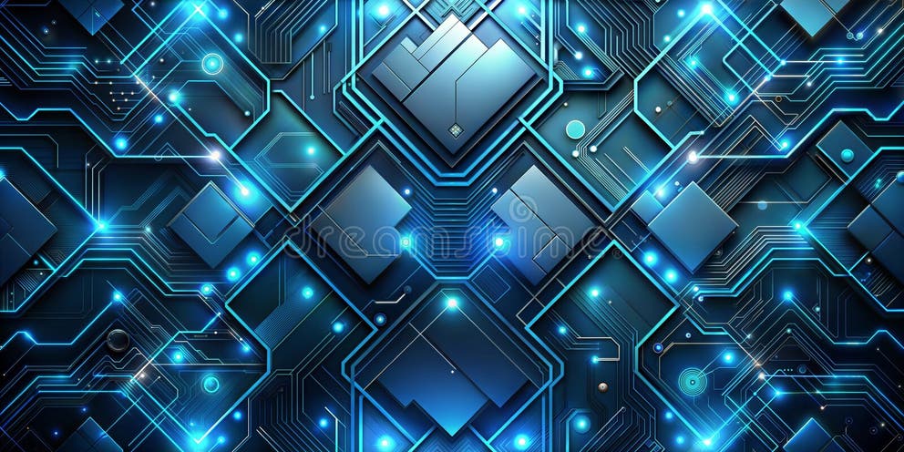 Complex Circuitry on Plastic Board with Neon Accents and ...