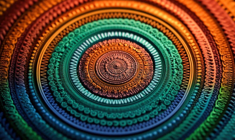 A Complex Circular Design Features Concentric Rings of Intricate ...