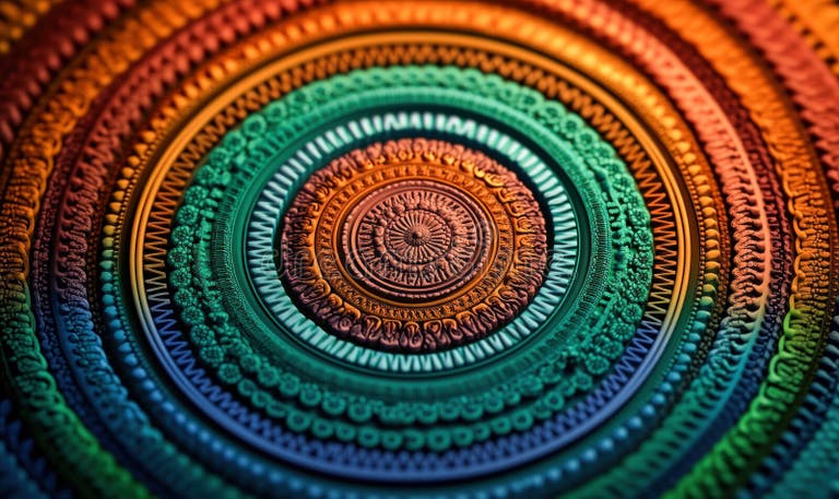 A Complex Circular Design Features Concentric Rings of Intricate ...