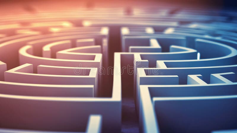 Complex Circular Maze, Abstract 3D Design for High Quality Image Stock ...