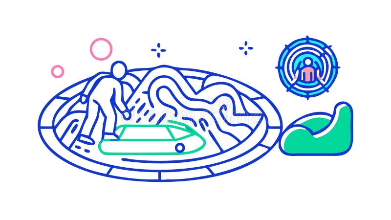 Complex Circular Maze Path Vector. Labyrinth and Problem Solving ...