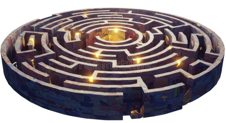 Circular Stone Maze stock illustration. Illustration of food - 387799964