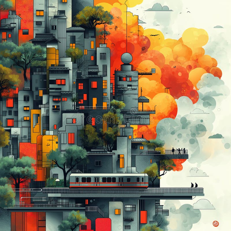 Futuristic Floating City – Cyberpunk Sci-Fi Metropolis Stock ...