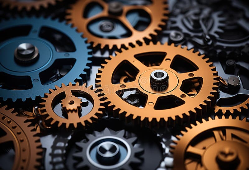 Complex Clockwork: Close-up of the Inner Workings of Time in Black and ... Complex Clockwork: Close-up of the Inner Workings of Time in Black and ...