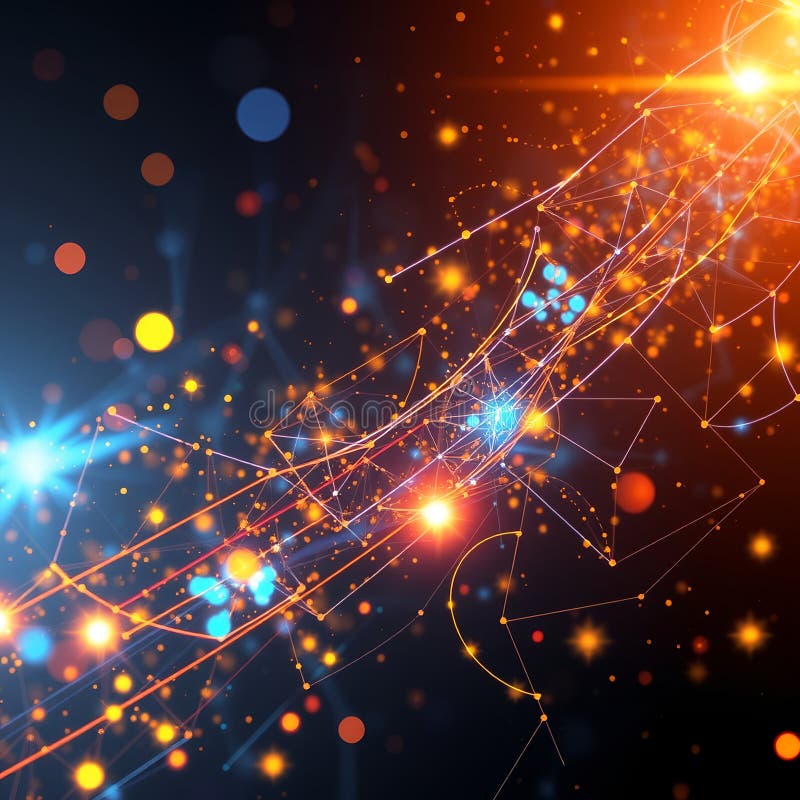 Complex Colorful Cyber Background Stock Illustration - Illustration of ...