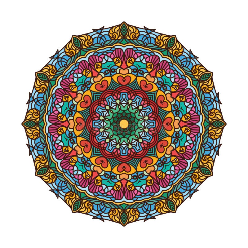 Complex Colorful Mandala Pattern Design Stock Vector - Illustration of ...