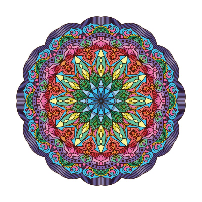 Complex Colorful Mandala Pattern Design Stock Vector - Illustration of ...