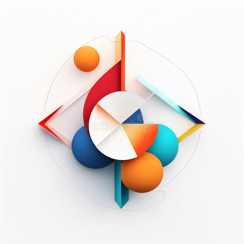 Complex Compact Geometric 3D Pattern on a Light Background. Stock ...