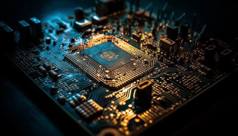 Complex Computer Circuit Board Showcases Futuristic Technology and ...