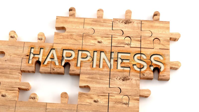 Happiness Complex Like a Puzzle - Pictured As Word Happiness on a ...