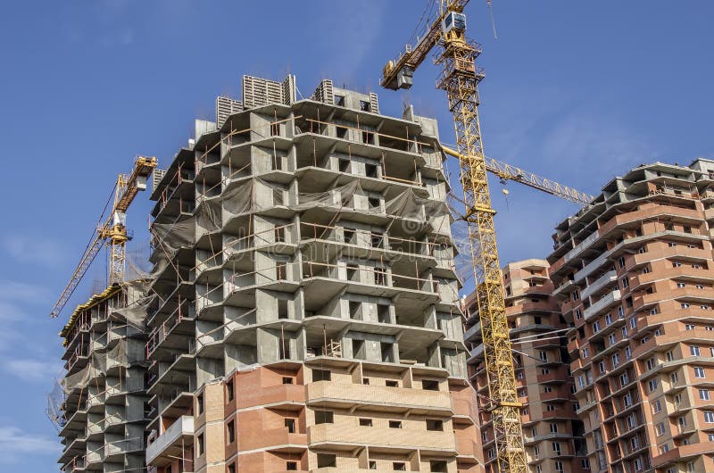 Complex Construction of Brick Buildings Stock Image - Image of ...