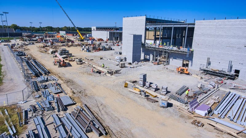Complex Construction Site in Indiana of High School Building Stock ...